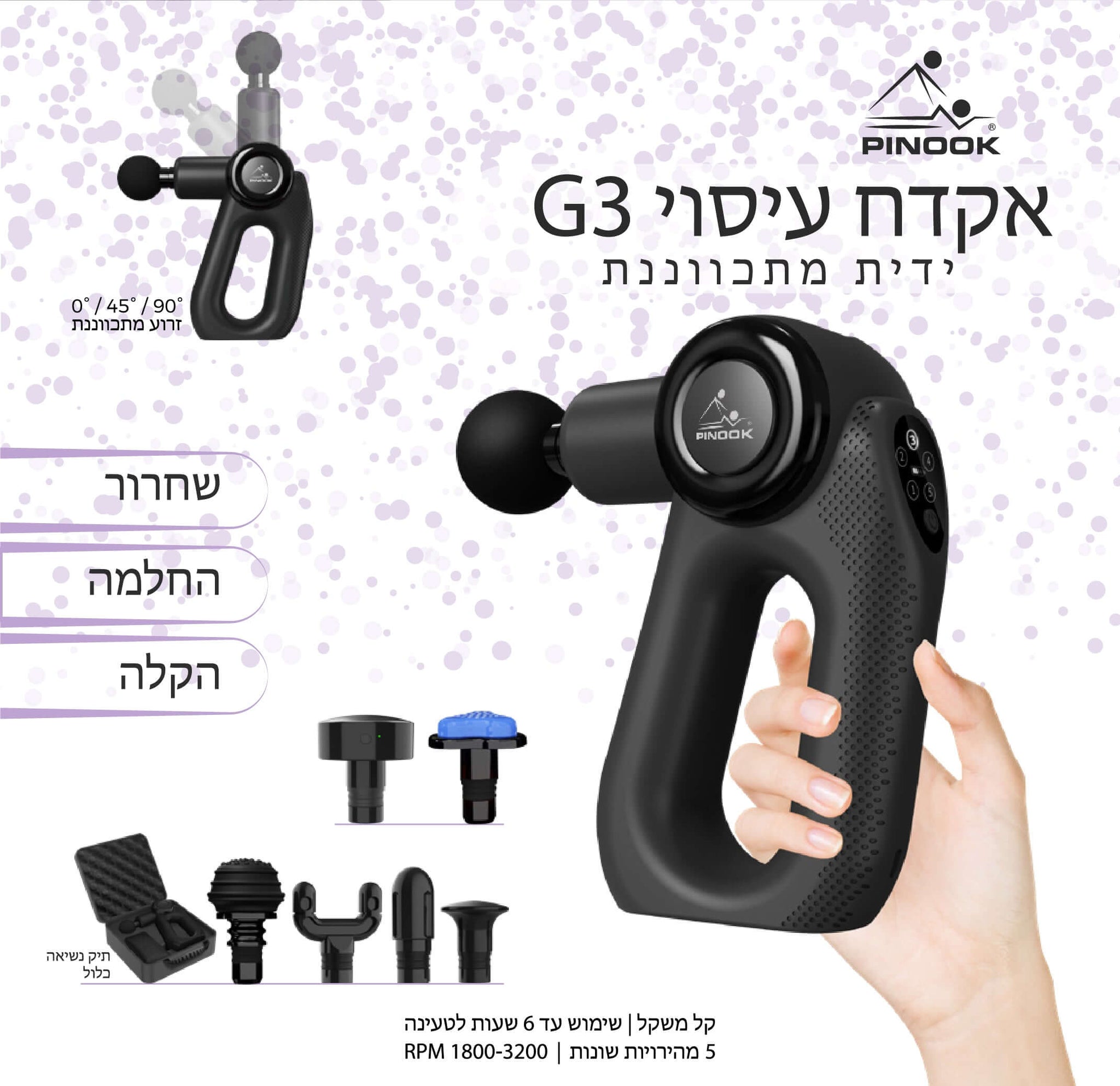 אקדח עיסוי G3 מתקדם וחדשני מוצר מושלם לכאב לשנת 2025